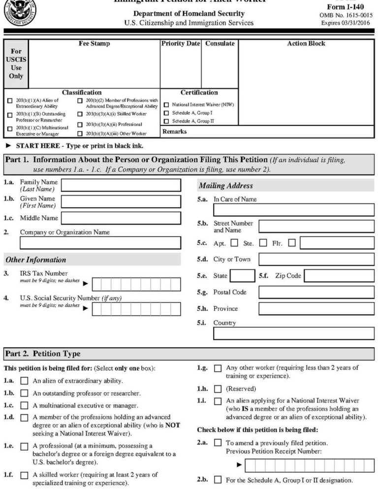 El Formulario I-140: Un Paso Clave Para Los Inmigrantes En Estados ...