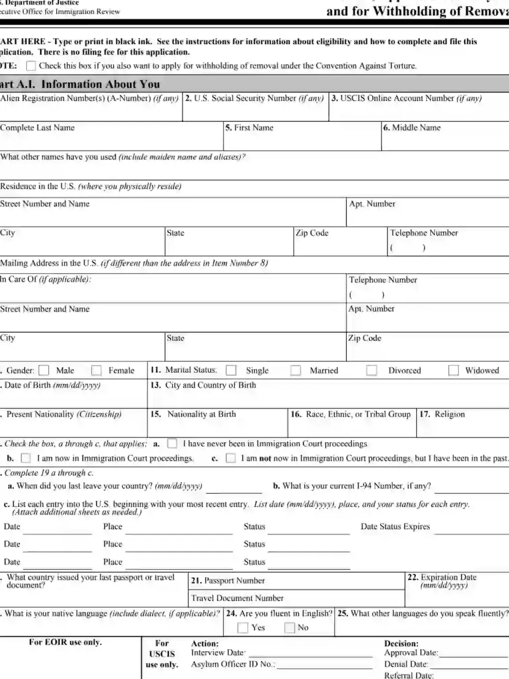 Formulario I-589: El Primer Paso Para Los Inmigrantes En Estados Unidos ...