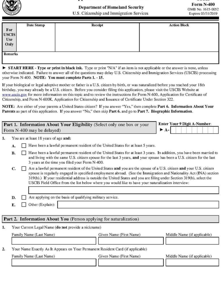 Todo Lo Que Necesitas Saber Sobre El Formulario N-400 Del USCIS ...